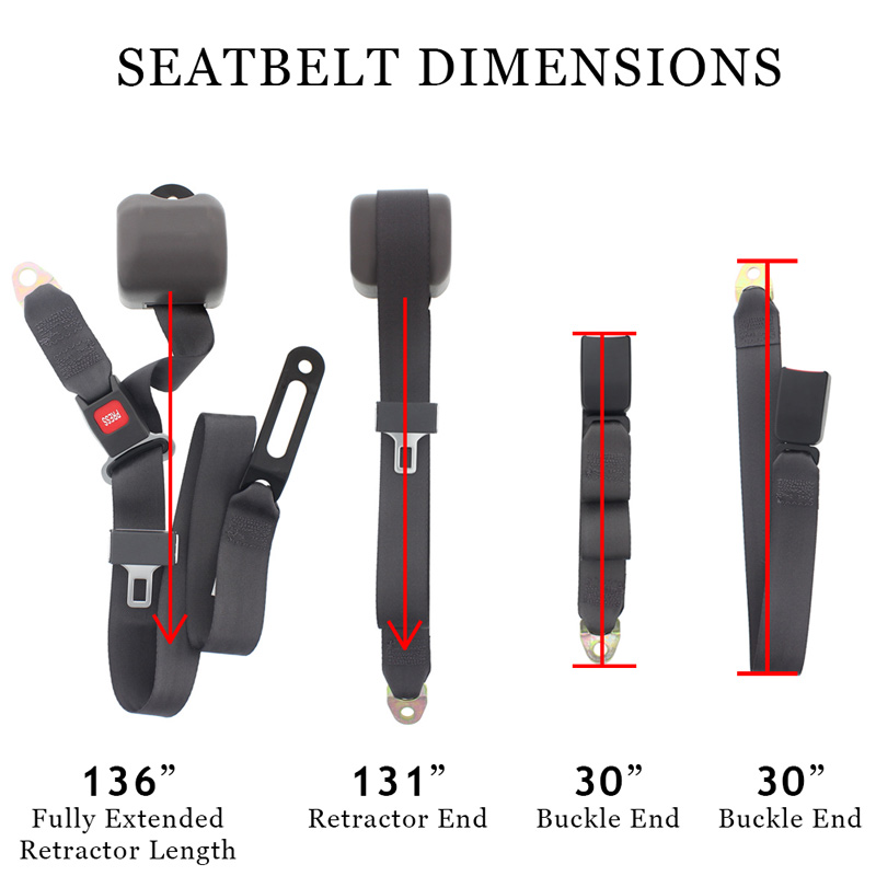 Conversion Van Sofa 3 Seat Belt Set, Detachable