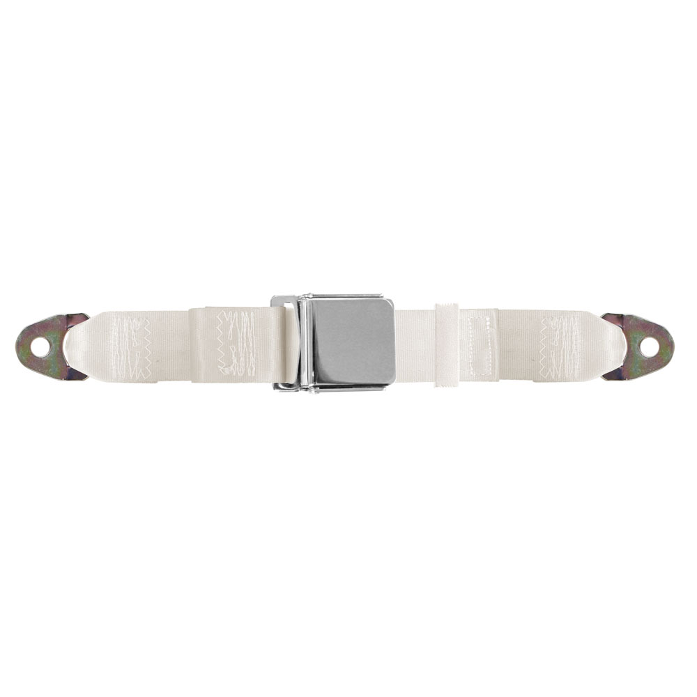 2 Point Lap Belt, Chrome Lift Latch, White