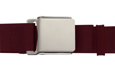 Lap Seat Belt, Satin-Finish Lift Latch, Maroon