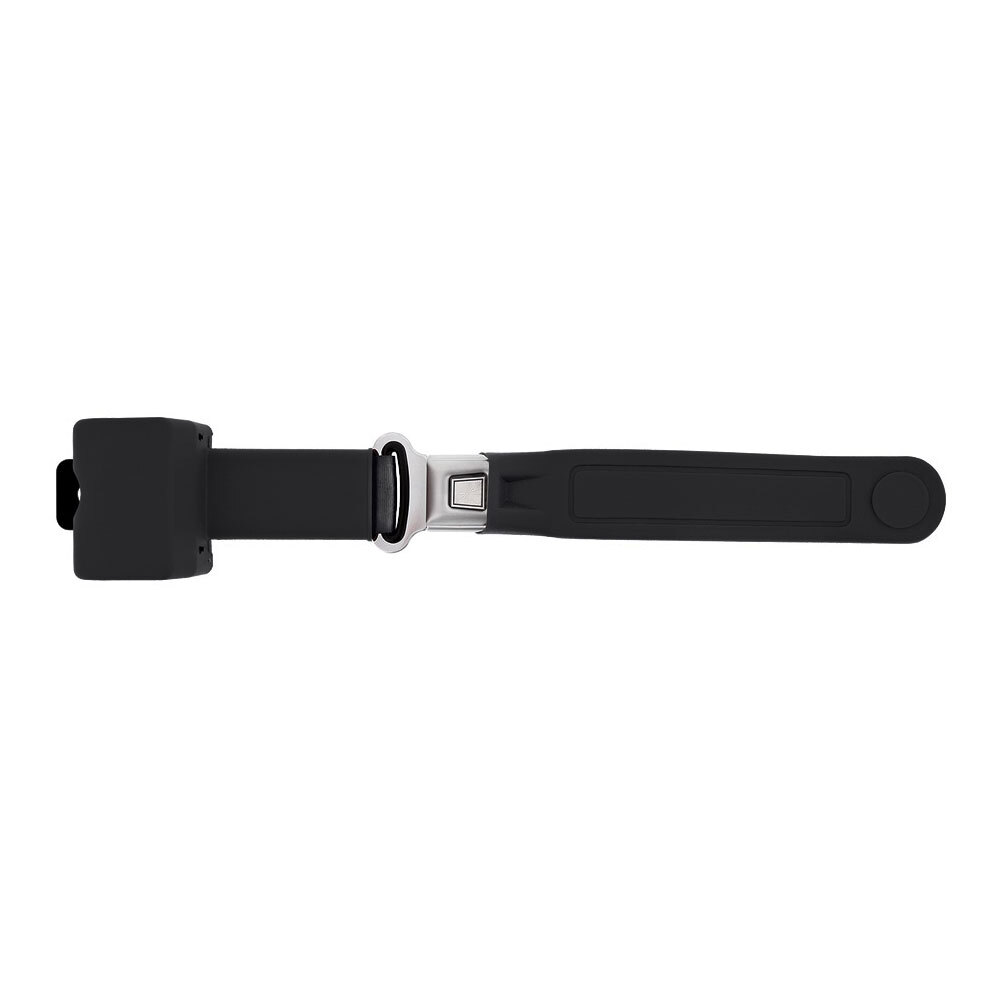 Retractable Lap Seat Belt | Metal Starburst Buckle | Charcoal