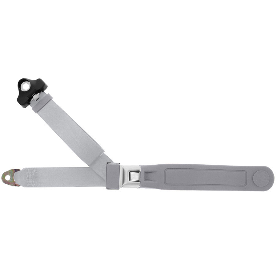 3 Point Seat Belt with Starburst Buckle, Silver