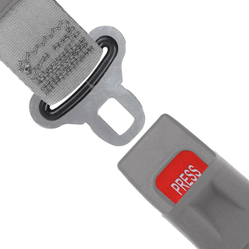 Silver Retractable Lap Belt with Push Button