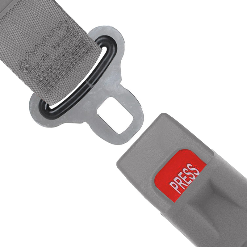 Grey Retractable Lap Belt with Push Button