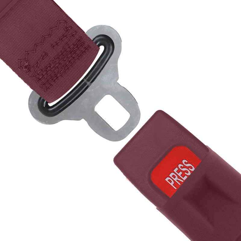 Maroon Retractable Lap Belt with Push Button
