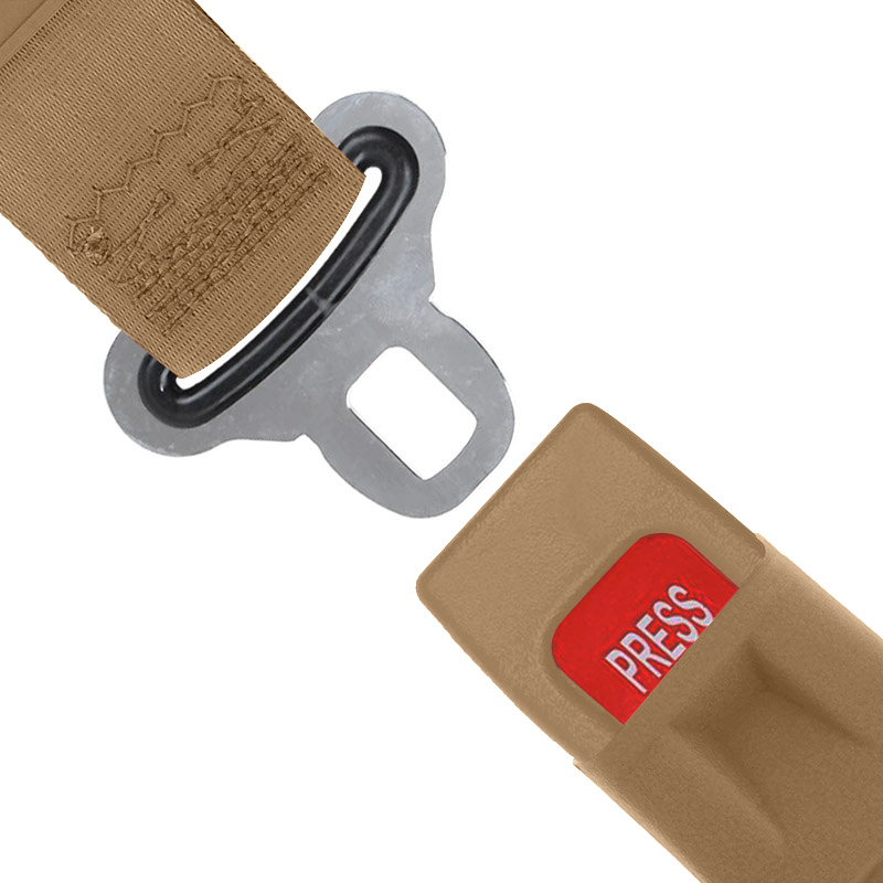 Retractable Lap Seat Belt | Push Button Buckle | Tan