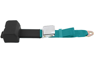 Electric Blue Retractable Lap Belt With Chrome Lift Latch