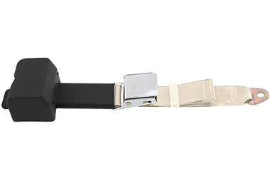 Ivory Retractable Lap Belt With Chrome Lift Latch
