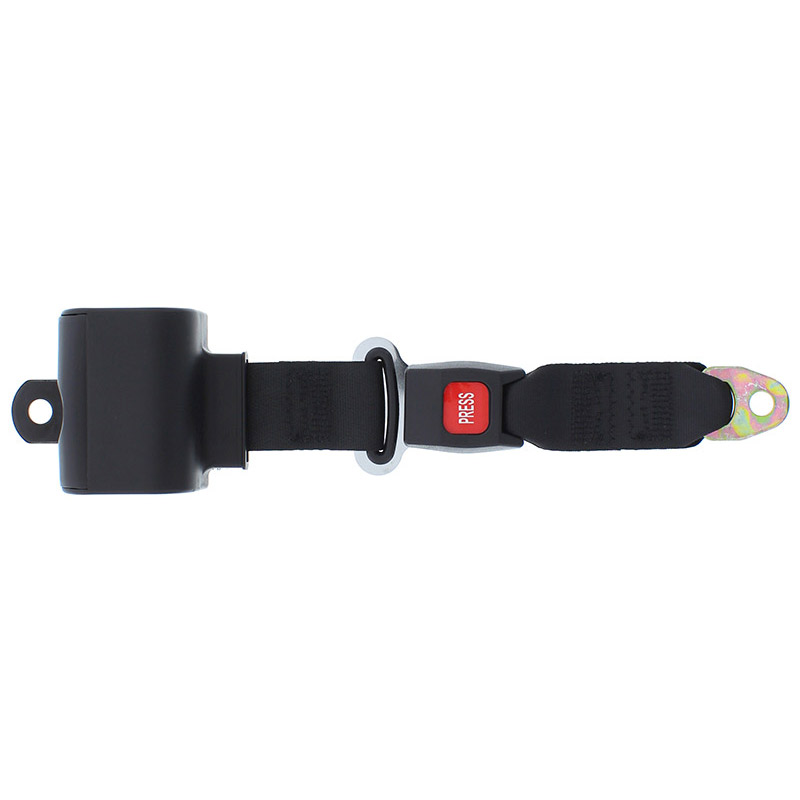 Industrial Lap Belt, 4" Retractor, 8" Buckle, Push Button