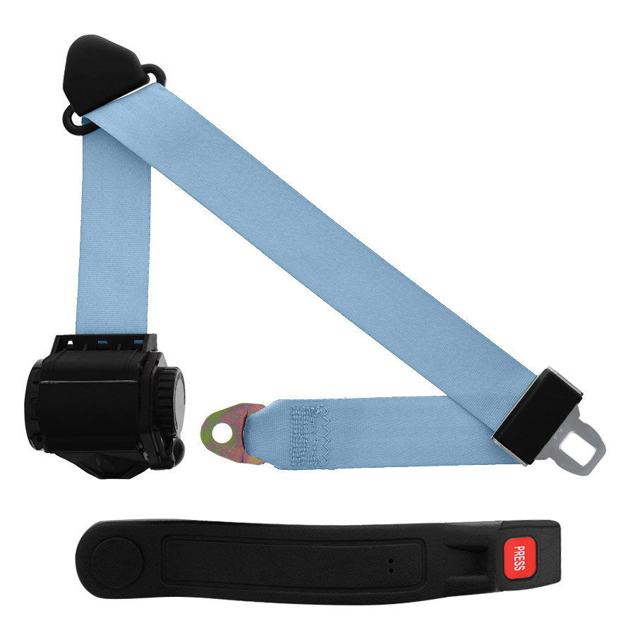 3-Point Retractable Seat Belt | Push Button Buckle | Powder Blue